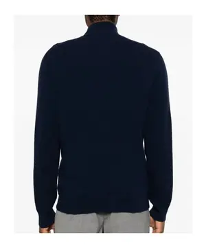 Canali Zip-up Ribbed-knit Sweater