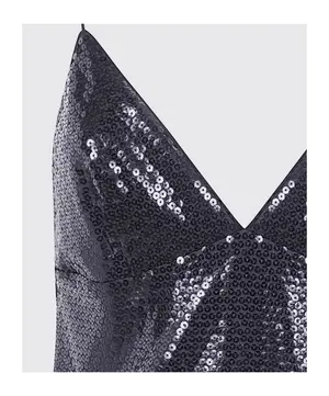 Alberta Ferretti Sequin V-neck Camisole - Black