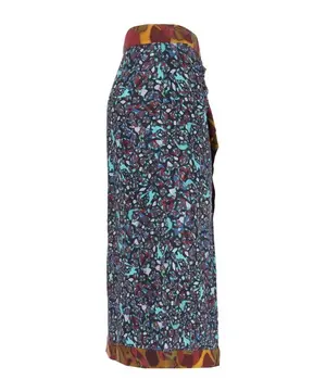 Dries Van Noten Midi Draped Abstract-print Skirt