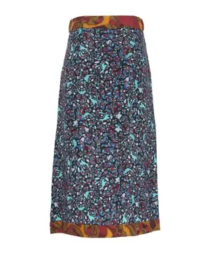 Dries Van Noten Midi Draped Abstract-print Skirt