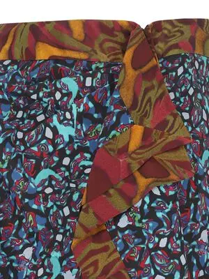 Dries Van Noten Midi Draped Abstract-print Skirt