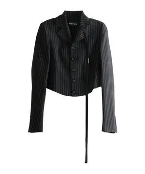 ANN DEMEULEMEESTER Cropped Pinstripe Blazer