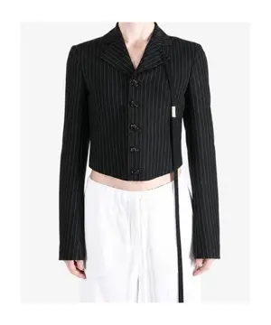 ANN DEMEULEMEESTER Cropped Pinstripe Blazer