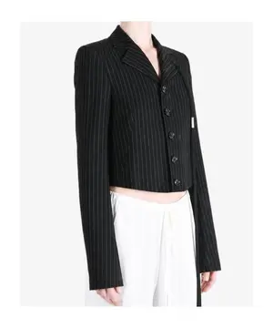 ANN DEMEULEMEESTER Cropped Pinstripe Blazer