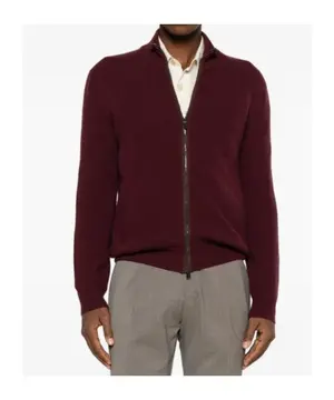 Canali Zip-up Ribbed-knit Sweater