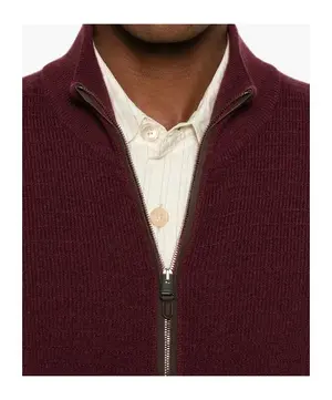 Canali Zip-up Ribbed-knit Sweater