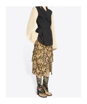 Dries Van Noten Knitted Sleeves Wool Blazer