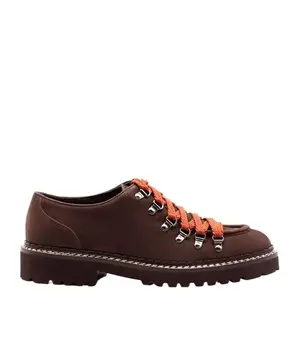 DOUCAL'S Suede Lace-up Shoes With Orange Laces