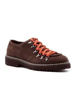 DOUCAL'S Suede Lace-up Shoes With Orange Laces