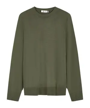 Canali Crew Neck Wool Sweater - Green