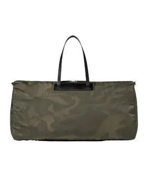 Fendi Duffle Gray Patchwork Nylon Duffle Bag - Green