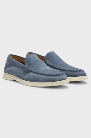 Hugo Boss Suede Loafers With Embossed Logo