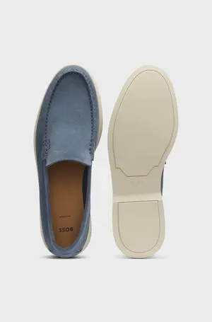 Hugo Boss Suede Loafers With Embossed Logo