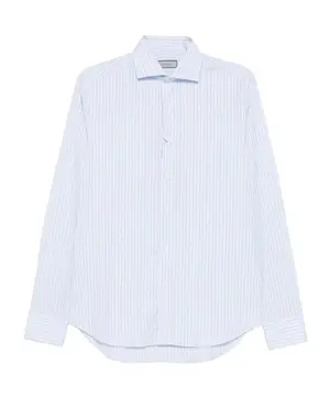 Canali Vertical-stripe Shirt - Blue