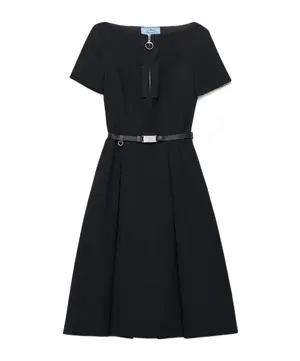 Prada Embroidered Natté-fabric Dress