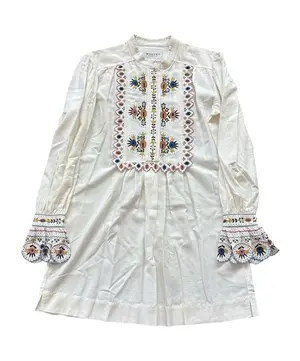 Isabel Marant Étoile Embroidered Long-sleeve Dress