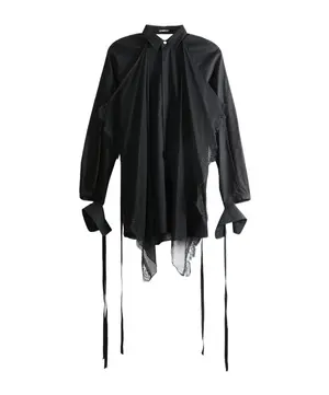 ANN DEMEULEMEESTER Deconstructed Lace Trim Shirt
