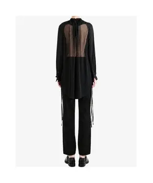 ANN DEMEULEMEESTER Deconstructed Lace Trim Shirt
