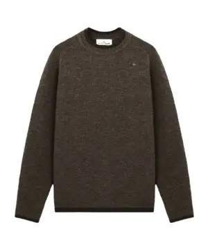 Stone Island Loose-fit Crewneck Jumper With Contrast Trims - Walnut Melange