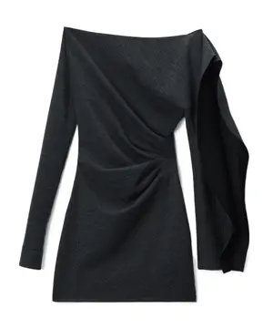 Alexander Wang Asymmetric Drape Long Sleeve Mini Dress