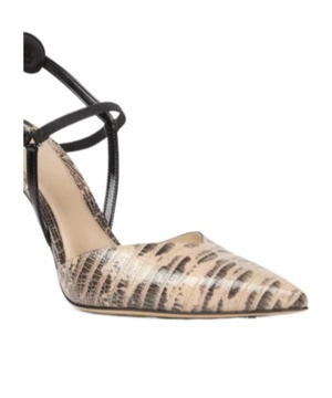 Fendi Very Colibri High-heeled Pink And Black Leather Slingbacks