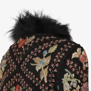 Fendi Embroidered Tulle Coat With Fox Fur Trim