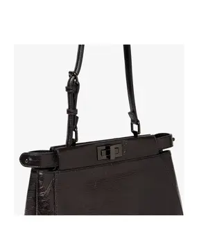 Fendi My Peekaboo Small Crackled Leather Bag