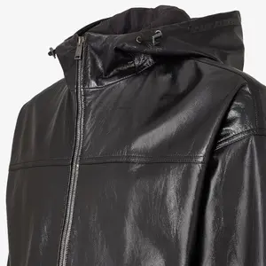 Fendi Nappa Leather Blouson With Drawstring Hood
