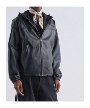 Fendi Nappa Leather Blouson With Drawstring Hood