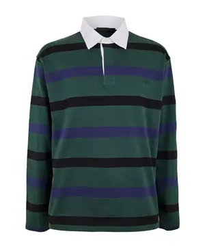 Prada Multicolourstripe Longsleeve Rugby Polo Shirt
