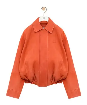 Loewe Suede Lambskin Drawstring Jacket - Orange