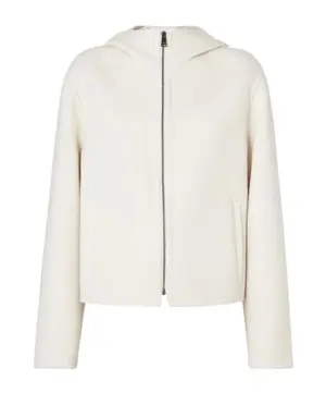Fendi Jacket Ivory Ff Zucca Wool Blouson