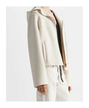 Fendi Jacket Ivory Ff Zucca Wool Blouson