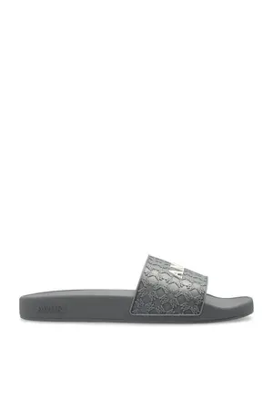 Amiri Logo Pool Slides - Grey