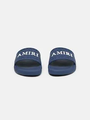 Amiri Logo Pool Slides - Midnight Blue