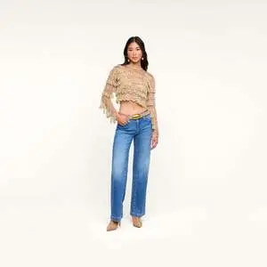 L'AGENCE Rogan Embellished Cropped Top