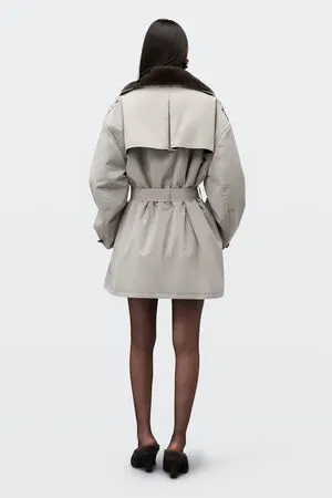 Alexander Wang Faux Fur Lined Oversized Trench Coat