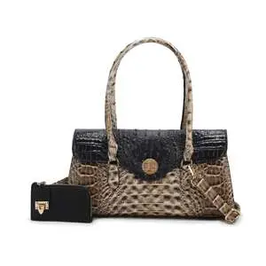 MKF COLLECTION - J'OMOR Liviana Croc-embossed Elongated Shoulder Bag - Black