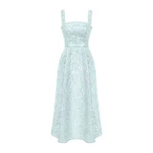 POST MERIDIEM Light- Pleated Corset Midi Dress