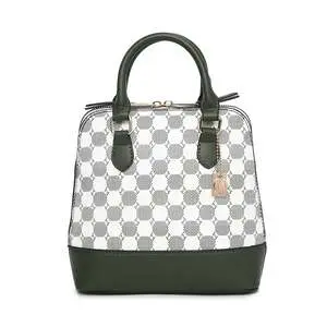 MKF COLLECTION - J'OMOR Marjorie Circular Print Satchel Bag Olive - Green