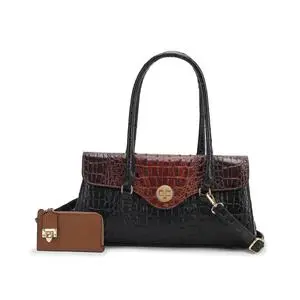 MKF COLLECTION - J'OMOR Liviana Croc-embossed Elongated Shoulder Bag Cognac - Brown