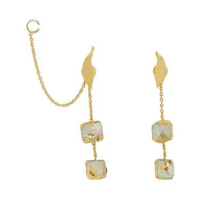 DHWANI BANSAL Lune Ear Cuffs With Baroque Pearls - Gold