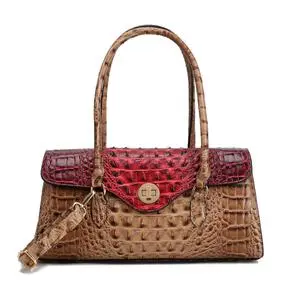 MKF COLLECTION - J'OMOR Liviana Croc-embossed Elongated Shoulder Bag - Red