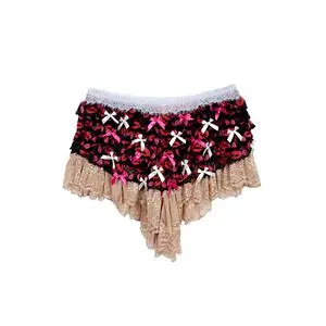 ACID CAT Sweet Lips Ruffle Flouncy Bow Shorts - Black