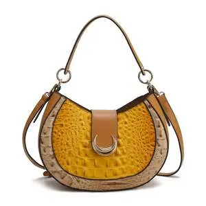MKF COLLECTION - J'OMOR Jain Croc-embossed Shoulder Bag - Yellow