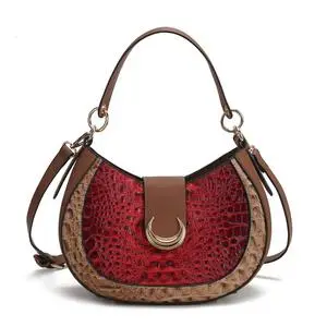 MKF COLLECTION - J'OMOR Jain Croc-embossed Shoulder Bag - Red