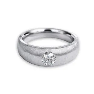 ADRIAN ASHLEY Platinum-coated Sterling Signet Ring With Old-cut Natural Diamond - Silver