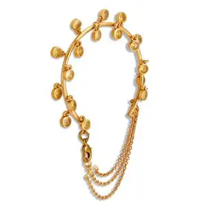 DHWANI BANSAL Adjustable Kandi Mini Bracelet With Yellow Citrine Glass Gems - Gold