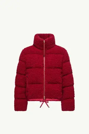 Moncler Trascendance Short Down Jacket In Tweed - Red