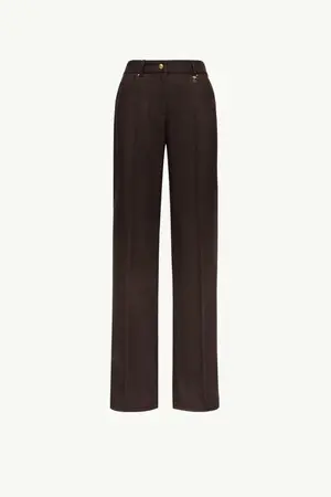 Moncler Wool Gabardine Straight Leg Pants